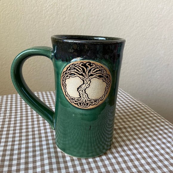 Pluth | Dining | Pluth Pottery Tree Of Life Tall Mug Handmade In Usa ...